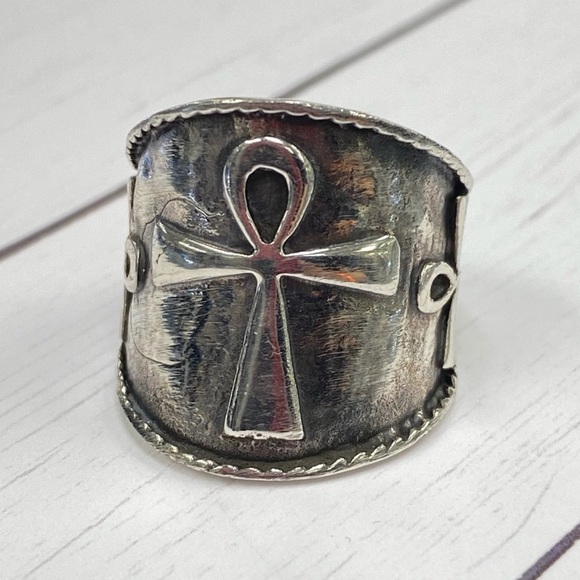 Jewelry | Triple Ankh Statement Ring 925 Silver Antique Look | Poshmark